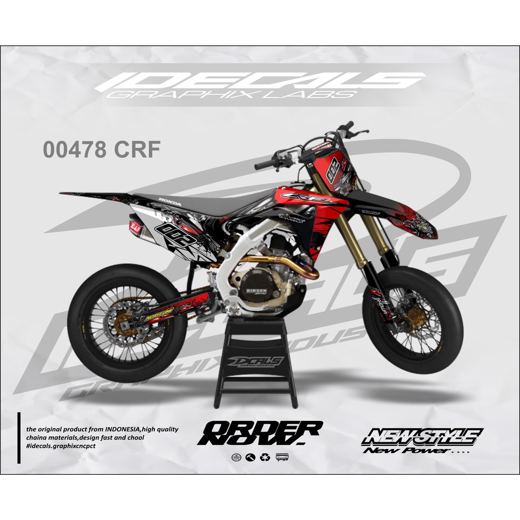 Jual 00478 sticker decals fullbody honda crf 150L tema bercak vector ...
