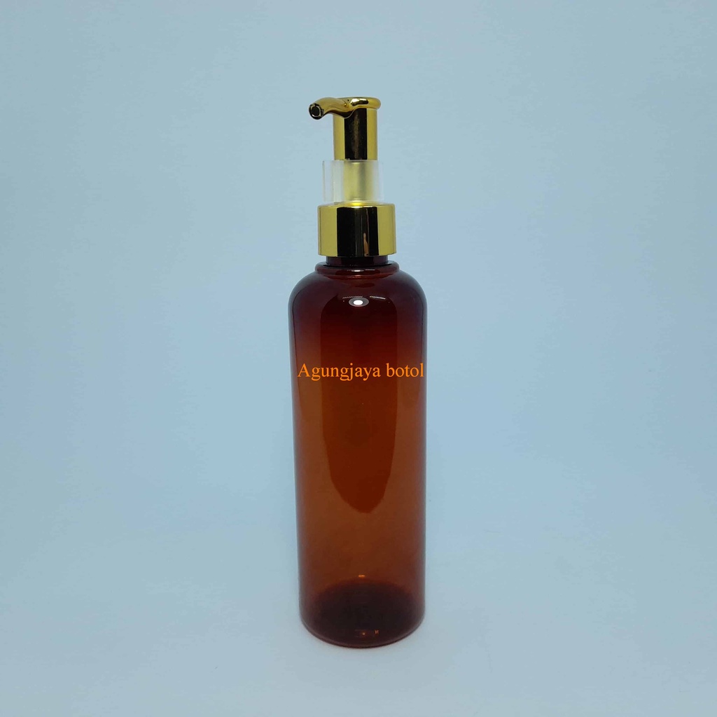 Jual Botol Pet 250 Ml BR Coklat Trans Tutup Pump Lotion / Botol Plastik / Botol Kosmetik Br ...