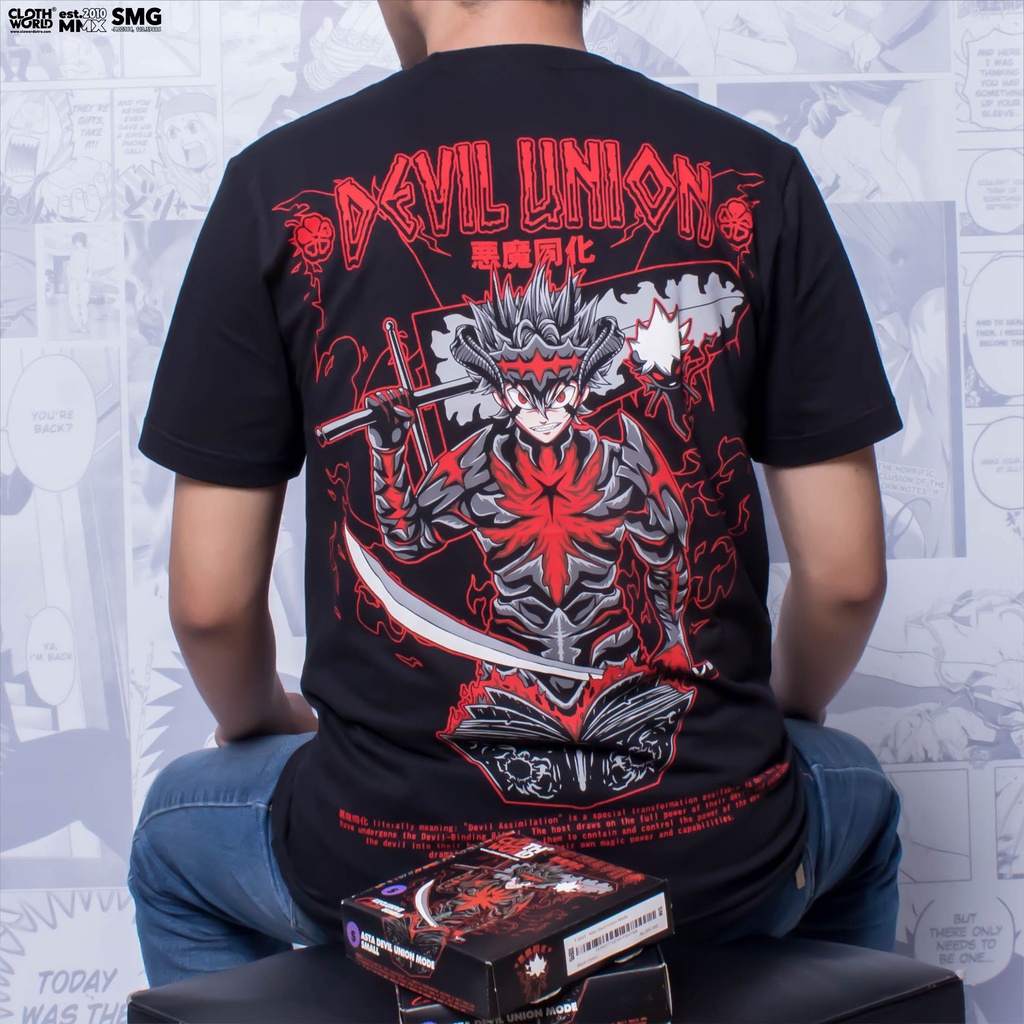 Jual CLOWOR Asta Devil Union Mode Black Clover Anime Kaos T-shirt ...