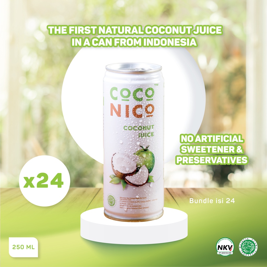 Jual Coconico - Minuman Jus Kelapa Asli - 24 Kaleng Kemasan | Shopee ...
