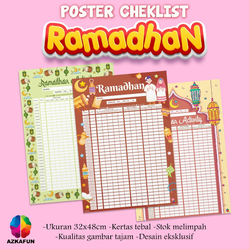 Jual Poster Checklist RAMADHAN ACTIVITY - Tema Ramadhan | Shopee Indonesia