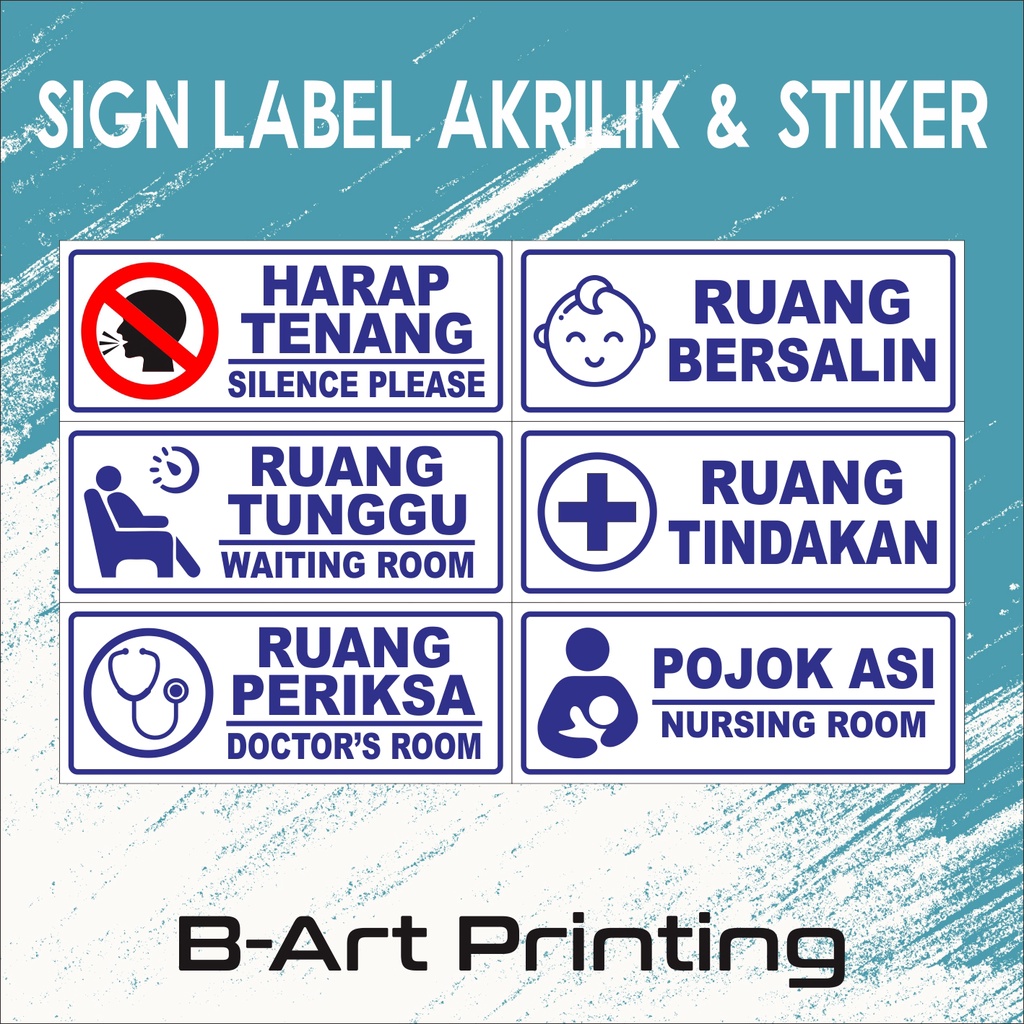 Jual AKRILIK & Sticker Stiker Klinik Harap Tenang / Ruang Tunggu ...