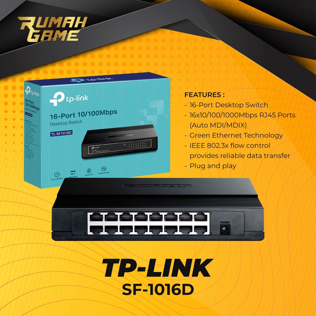 Jual TP-LINK TL-SF1016D 16-Port 10/100M Switch Hub 16 Port Tplink ...