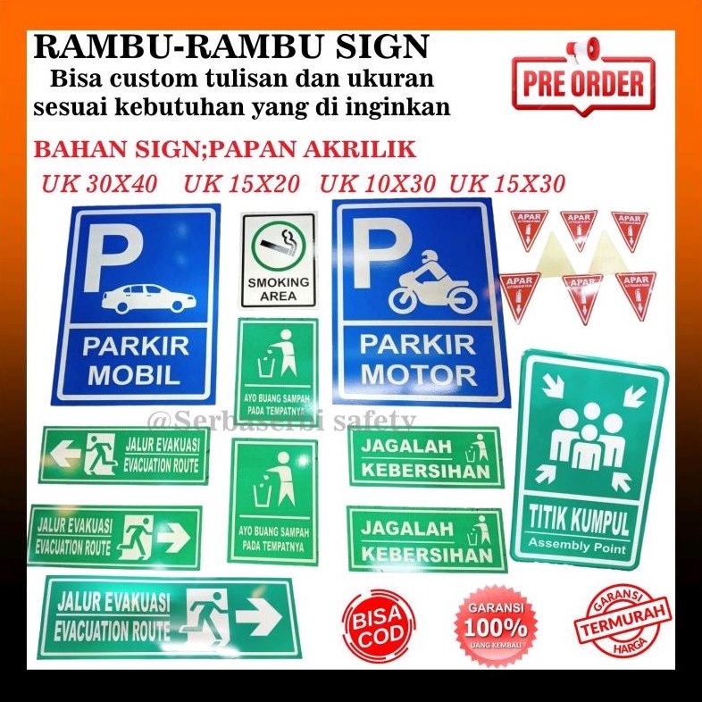 Jual SIGN Rambu Traffic Jalan/Sign Traffic Parkir/SIGN Titik Kumpul ...