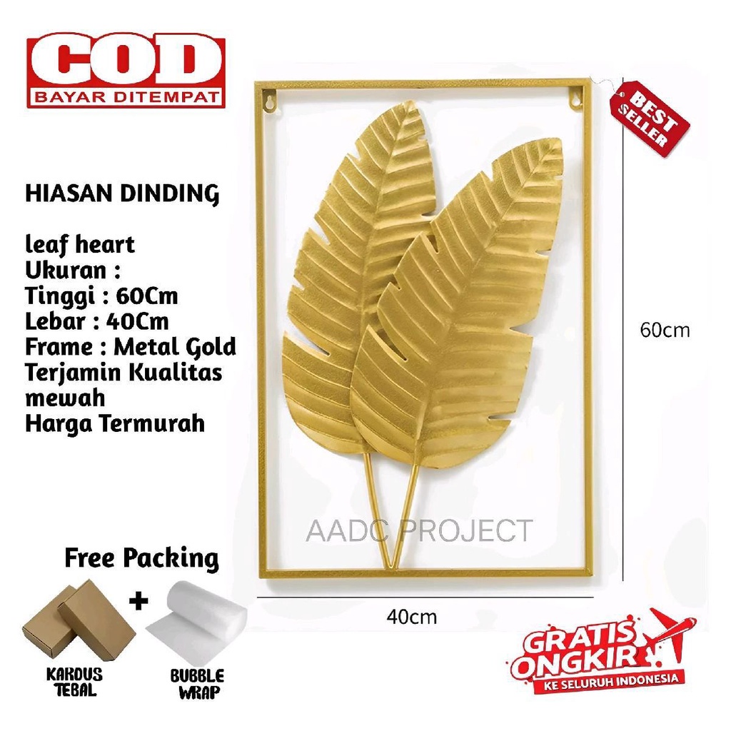 Jual Dekorasi Dinding, 40X60 Cm Persegi Panjang Modern Mewah Logam ...