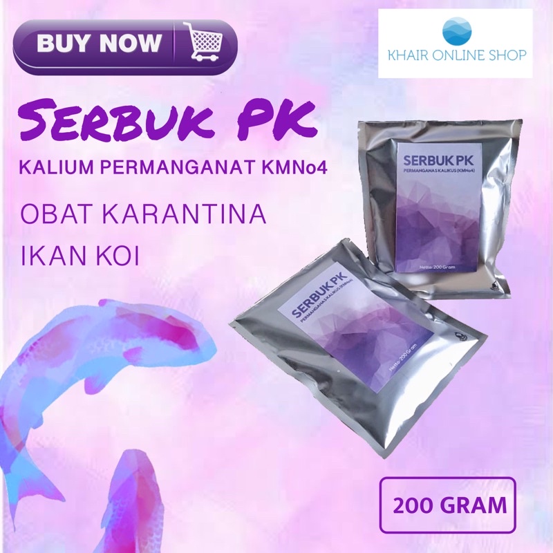 Jual Kalium Permanganat 200 gram Serbuk Pk berkualitas obat ikan koi ...
