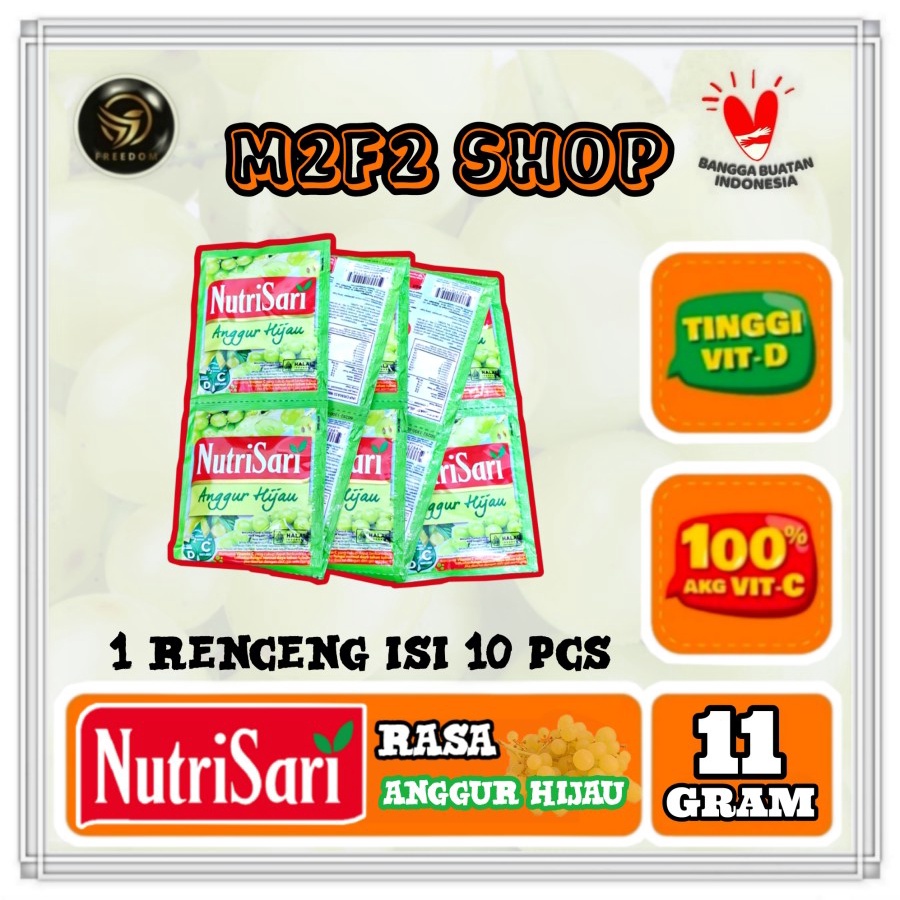 Jual NutriSari Minuman Serbuk Rasa Anggur Hijau Sachet - 11 gr (Kemasan ...