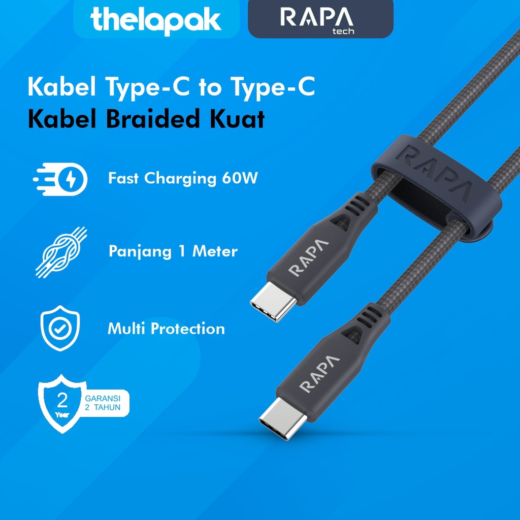 Jual Kabel Data Type C to Type-C Rapa Line+ I DC3033 Cable Fast ...