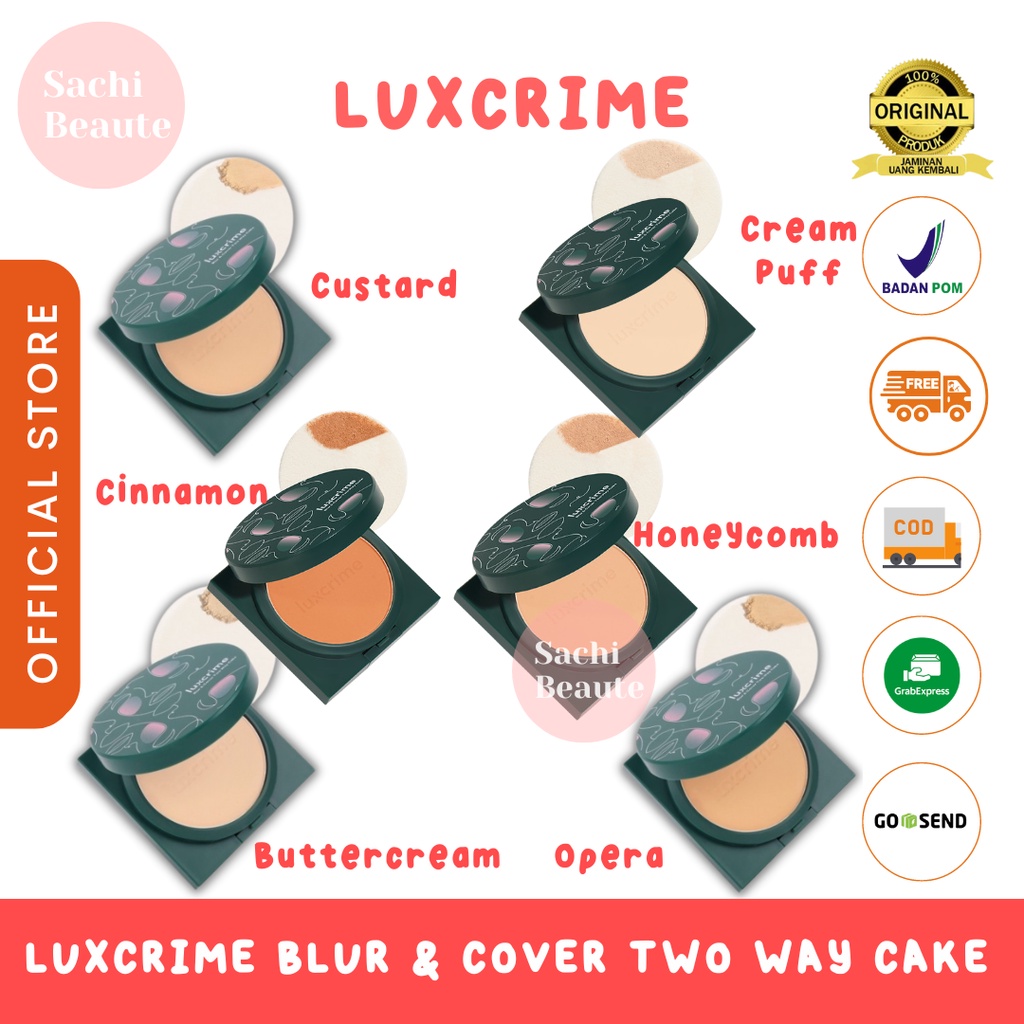 Jual Luxcrime Blur & Cover Two Way Cake Buttercream | Custard | Opera ...