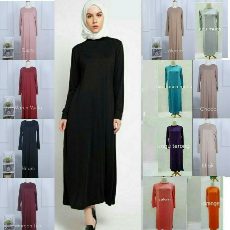 Jual Inner Dress Lengan Panjang / Gamis Manset Lengan Panjang Spandek ...