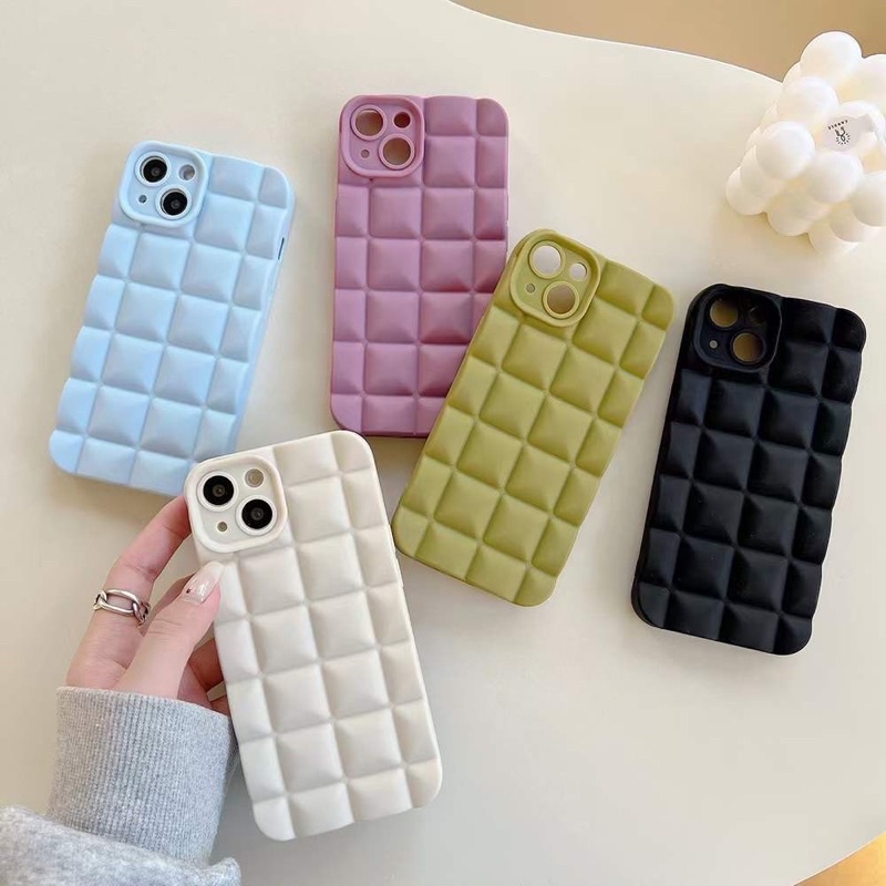 Jual Waffle Case/ Puffy Grid Case for iphone 7 8 plus x xs xr max 11 12 ...