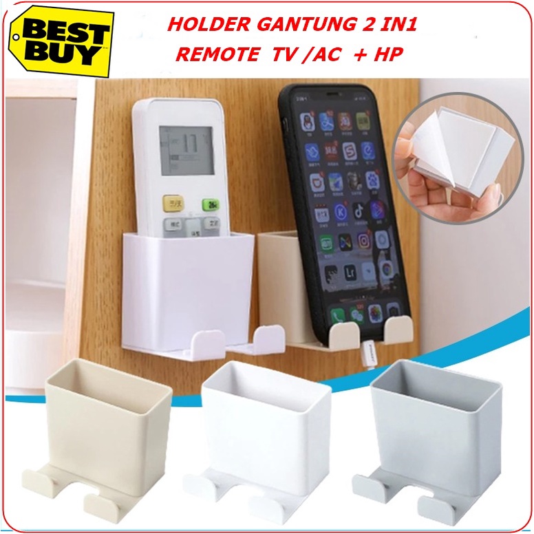 Jual HOLDER TEMPEL DINDING 2in1 TEMPAT REMOTE TV-AC DAN HP - HOLDER ...