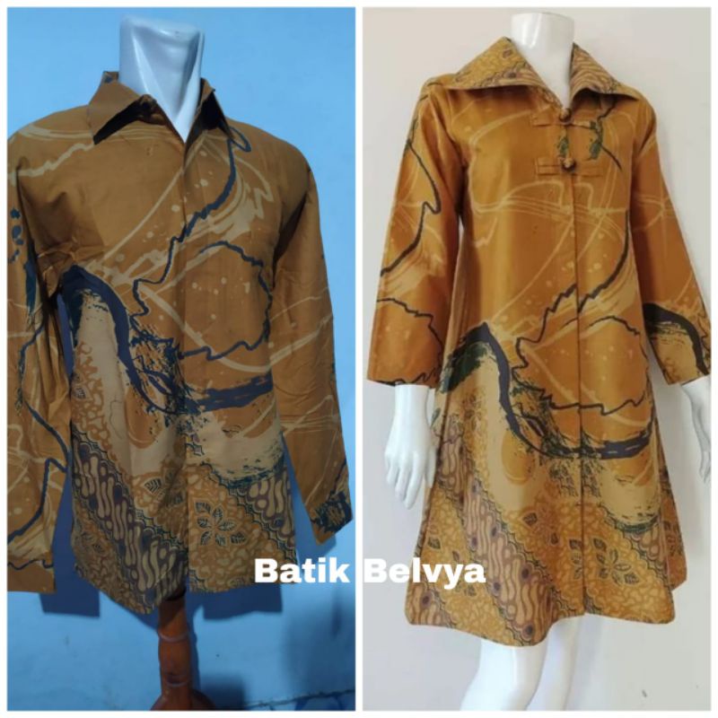 Jual set couple batik motif kuning new / Batik sragen / batik solo ...