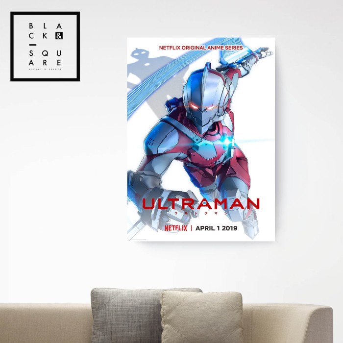 Jual Ultraman Cartoon Poster - Premium Poster + Borderless Frame 60 X ...