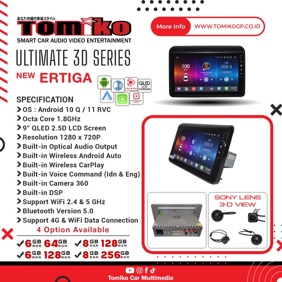 Jual Head Unit Android Tomiko OEM Ultimate 3D Series for Suzuki New Ertiga | Shopee Indonesia