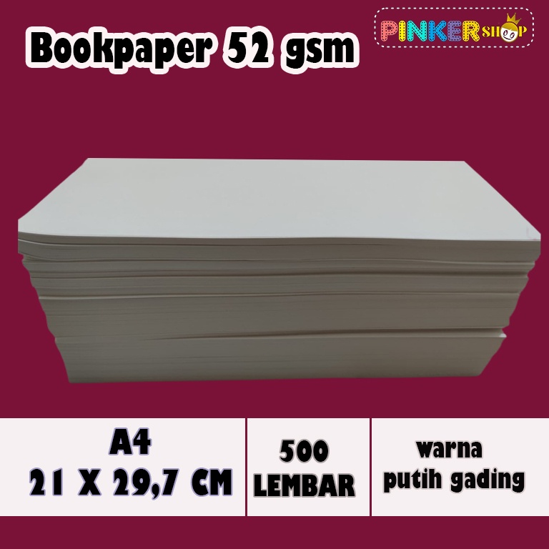 Jual bookpaper 57 gsm A4 210 x 297 mm imperial book paper 52gsm ...