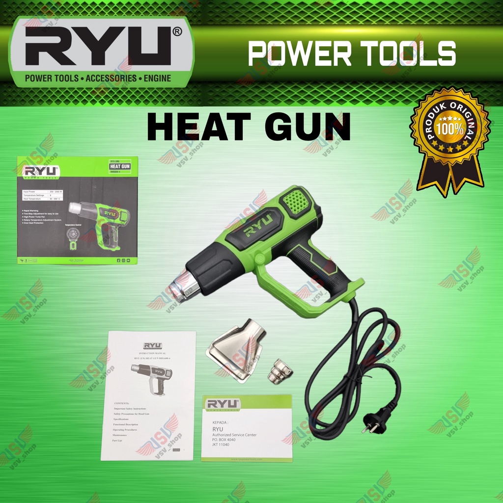 Jual RYU Heat gun RHG600-3 / RHG600-4/ Blower panas / heat gun | Shopee ...