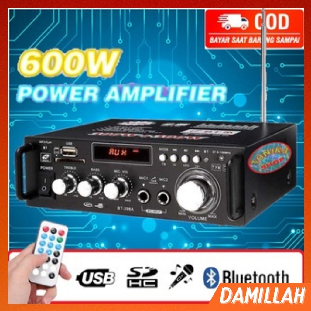 Jual Audio power Amplifier Home Theater FM radio Bluetooth EQ 600W ...