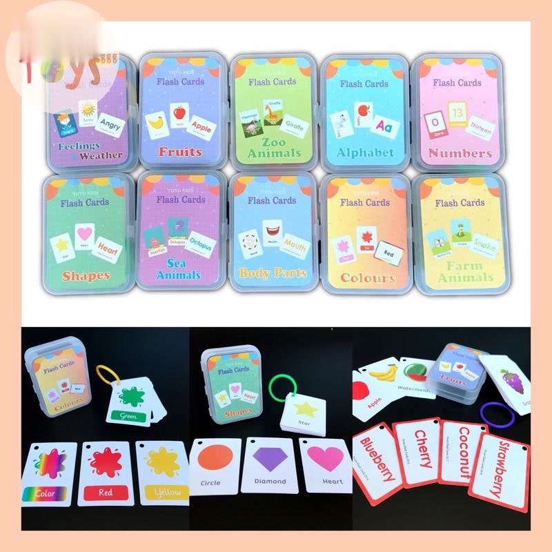 Jual flashcard edukasi anak balita original impor mainan anak kartu ...