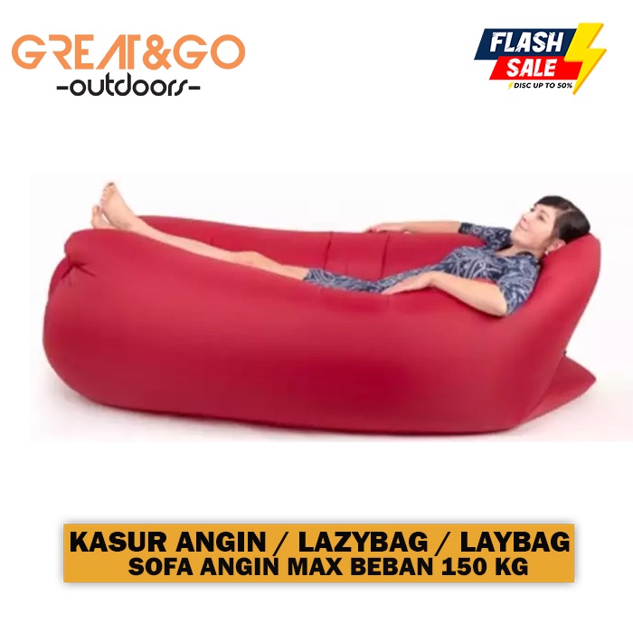 Jual LAZYBAG SIMPLE LAY BAG AIR BED SOFA ANGIN SOFA PANTAI SOFA SANTAI AIMPRO | Shopee Indonesia