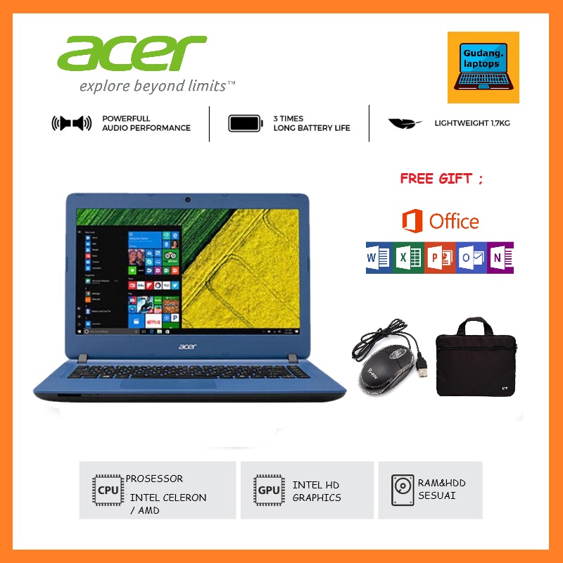 Jual LAPTOP ACER INTEL CELERON - RAM 4GB/HDD 1TB - WINDOWS 10 ''FREE ...