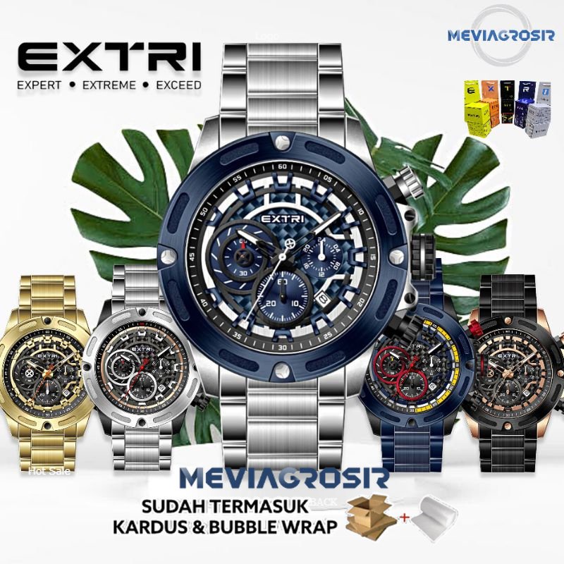 Jual JAM EXTRI X6052 JAM TANGAN PRIA EXTRI X6052 6052 ORIGINAL CHRONOGRAPH AKTIF TAHAN AIR ...