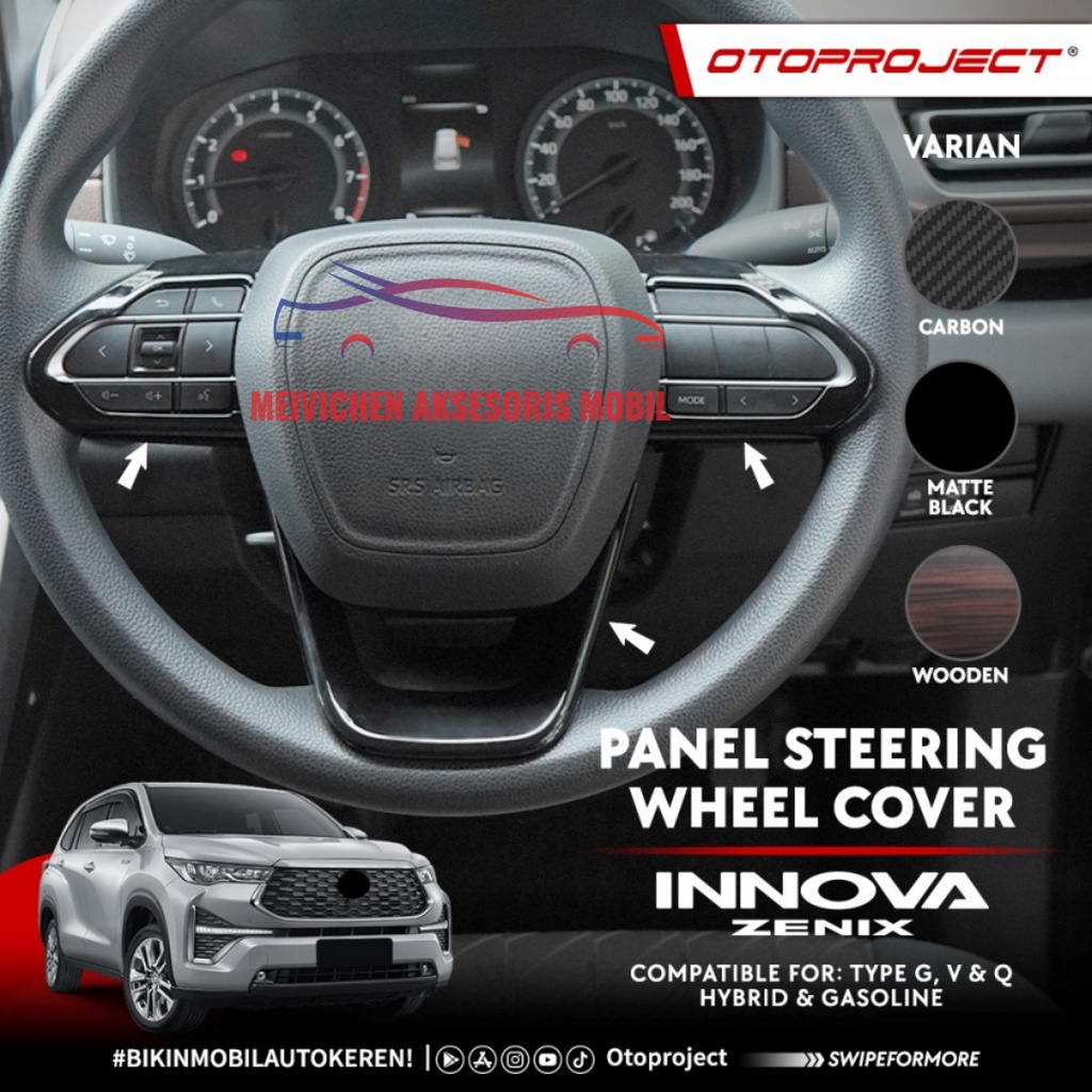 Jual Otoproject - Panel Steering Whell Mobil Innova Zenix (3 Pcs ...