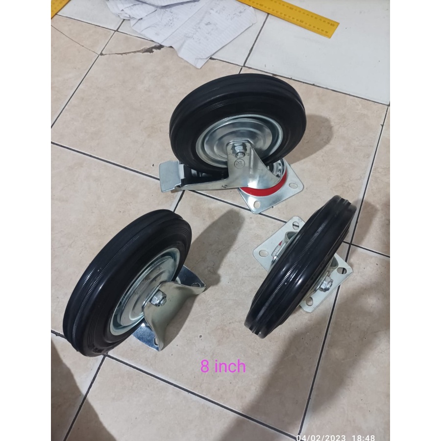 Jual RODA KARET 8 INCH VARIASI TIPE / RODA KASTOR DAN TROLI 8 INCH ...