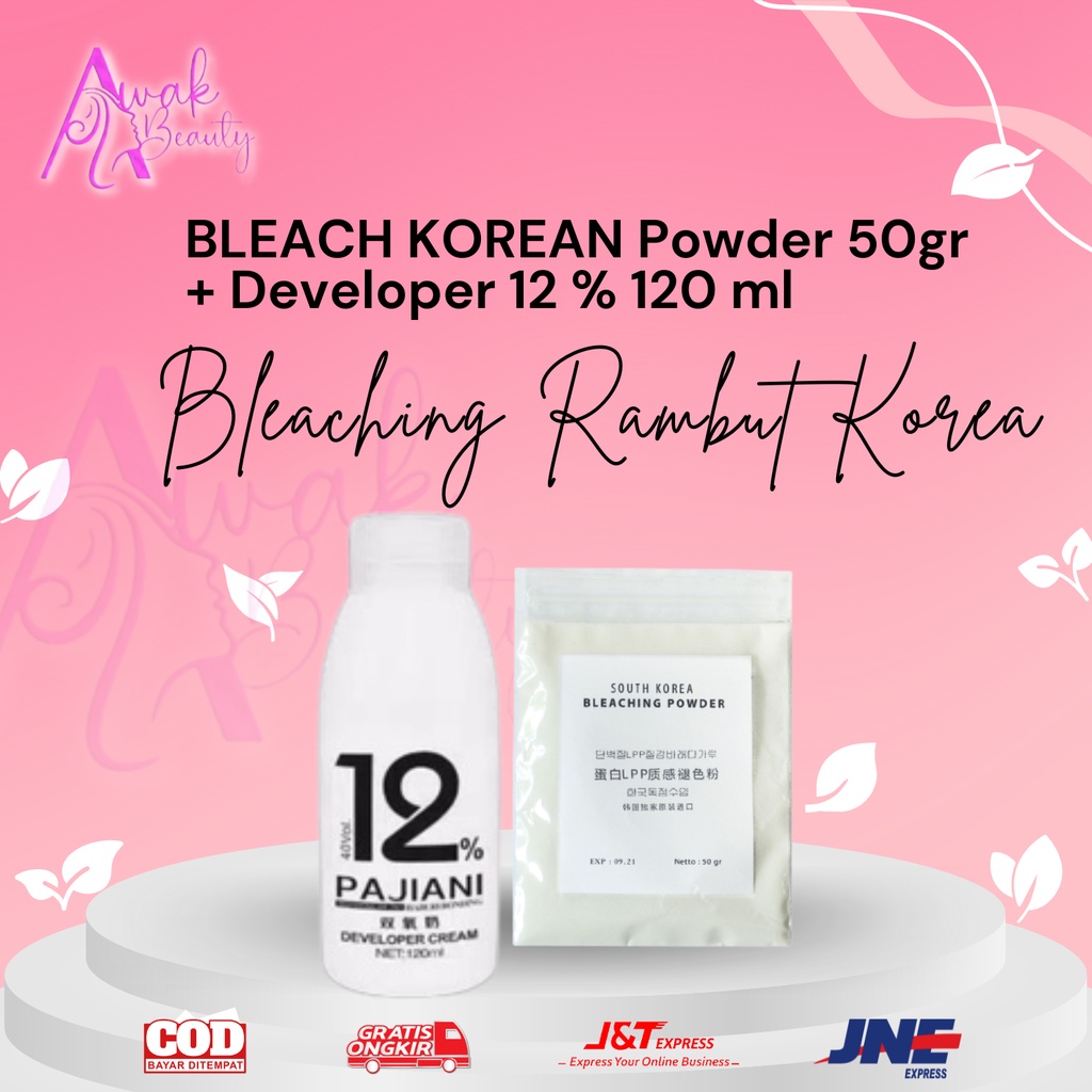 Jual BLEACH KOREAN Powder 50gr + Developer 120ml | Bleaching Rambut ...