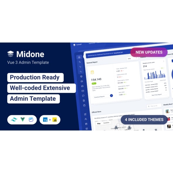 Jual Midone - Admin Dashboard Template | Shopee Indonesia
