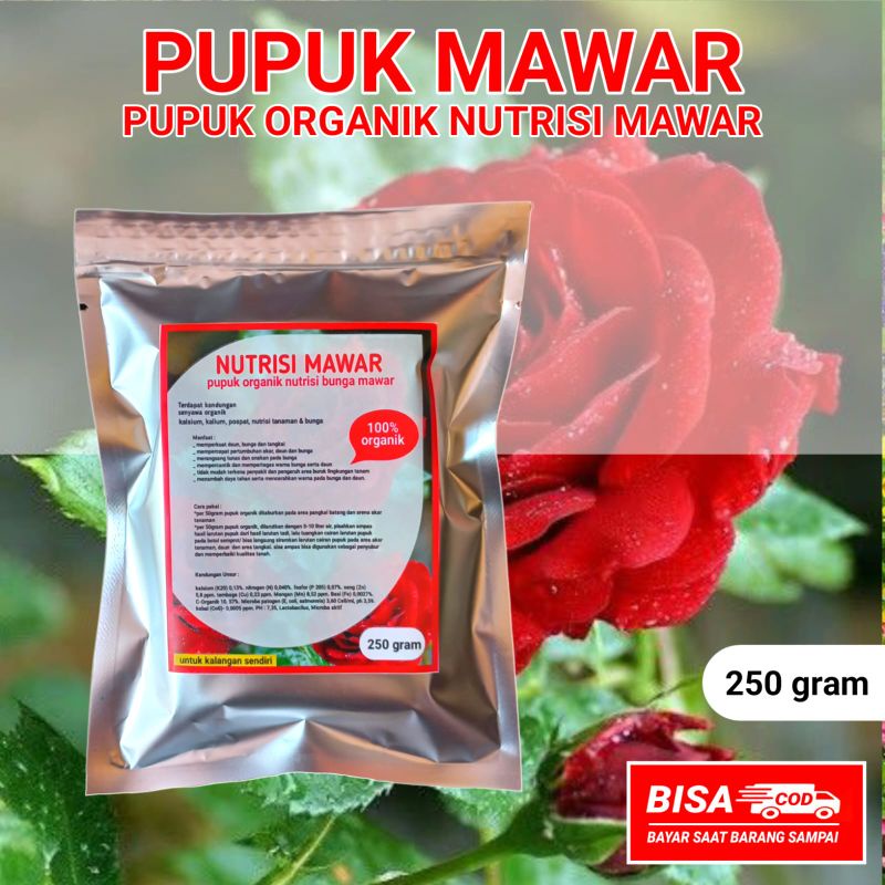 Jual Pupuk organik tanaman bunga mawar 250 gram pupuk penyubur media ...