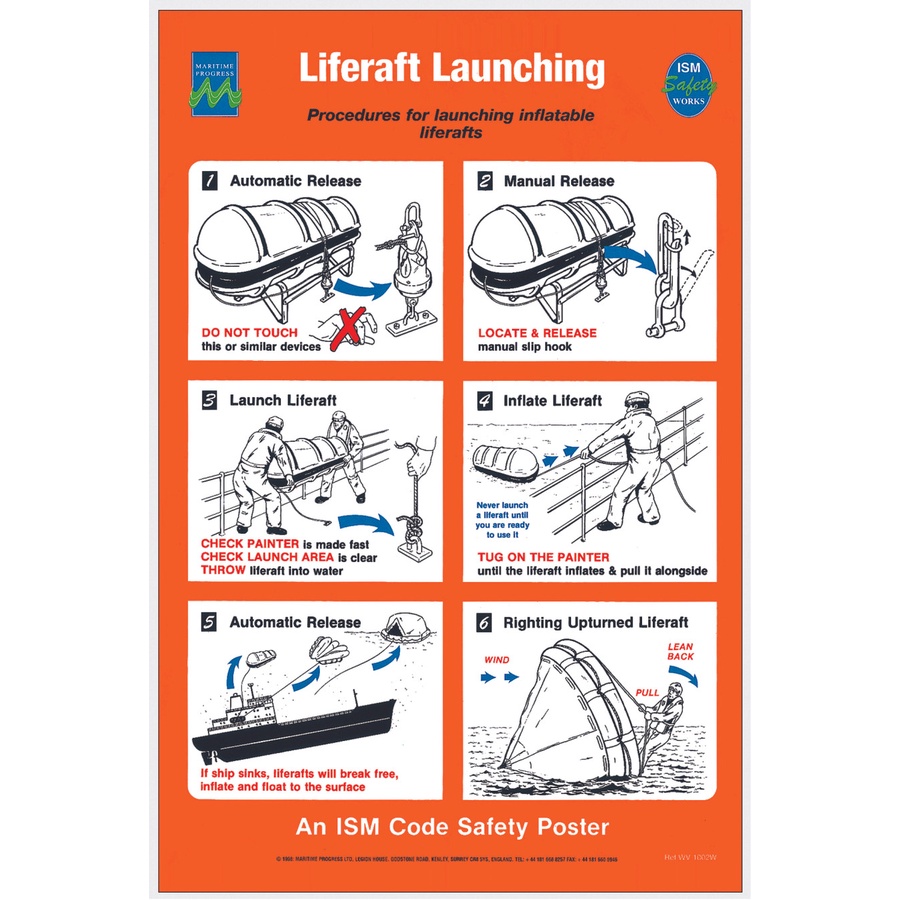 Jual STICKER SAFETY SIGN IMO PERKAPALAN LIFERAFT LAUNCHING 32X48 ...