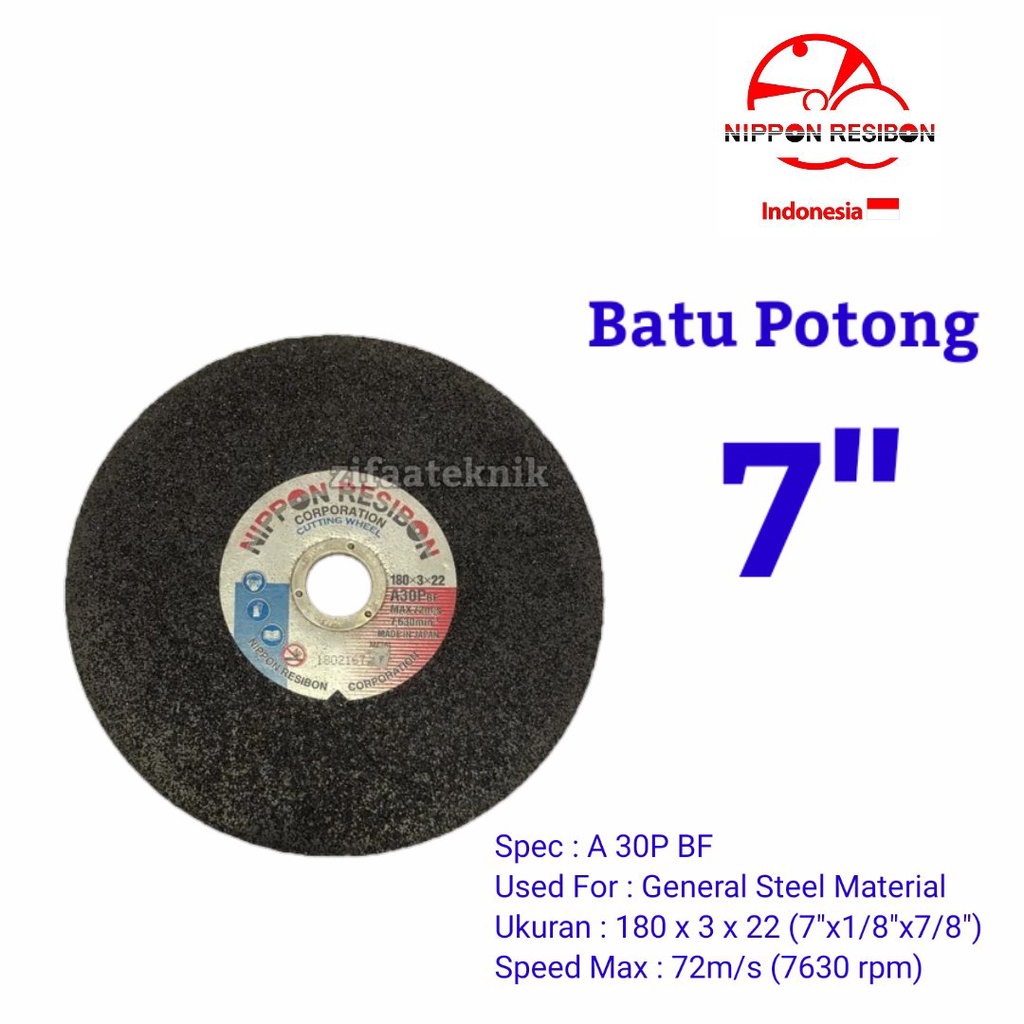 Jual NIPPN RESIBON 180x3x22 A30PBF ( 7 inc ) Batu Cutting Made in Japan ...