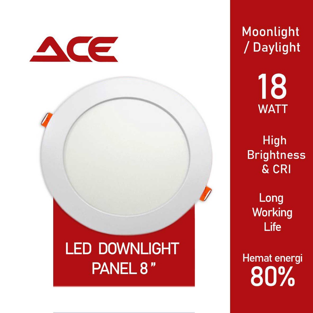 Jual ACE Lampu LED Downlight Panel Inbow 18 Watt Ukuran 8 Inchi ...