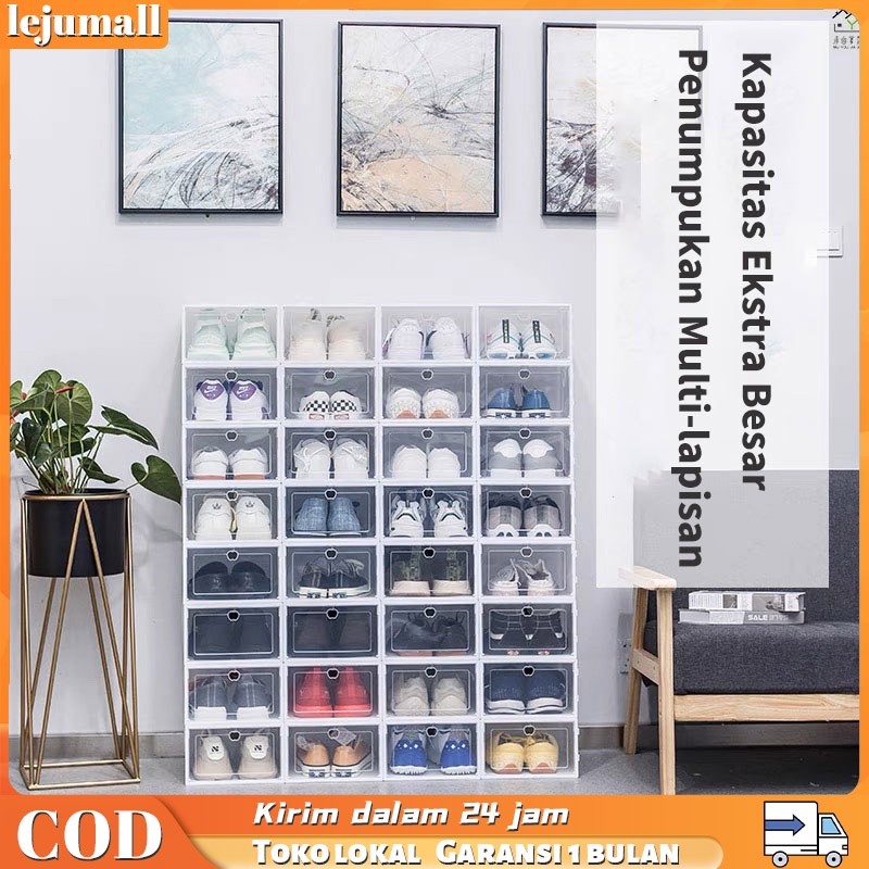 Jual Kotak Sepatu Transparan Tebal Lipat Box Sepatu Rak Sepatu Plastik ...