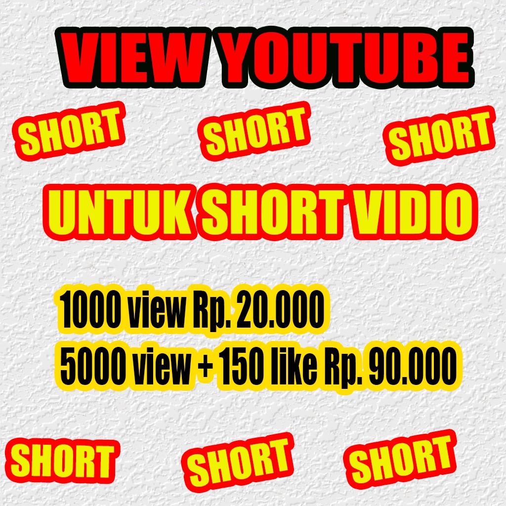 Jual VIEW YOUTUBE SHORT VIDIO | SHORT VIDIO VIEWER 1000 VIEW SHORT ...