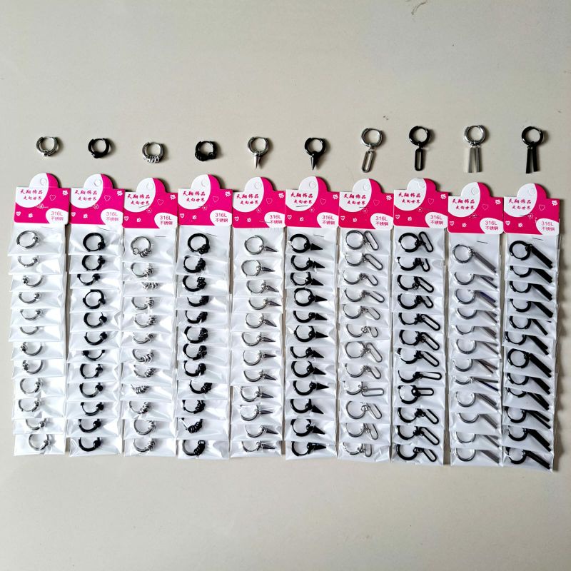 Jual 12pcs Anting BTS KPOP Jimin Hoops Titanium Txg Grosir | Shopee ...