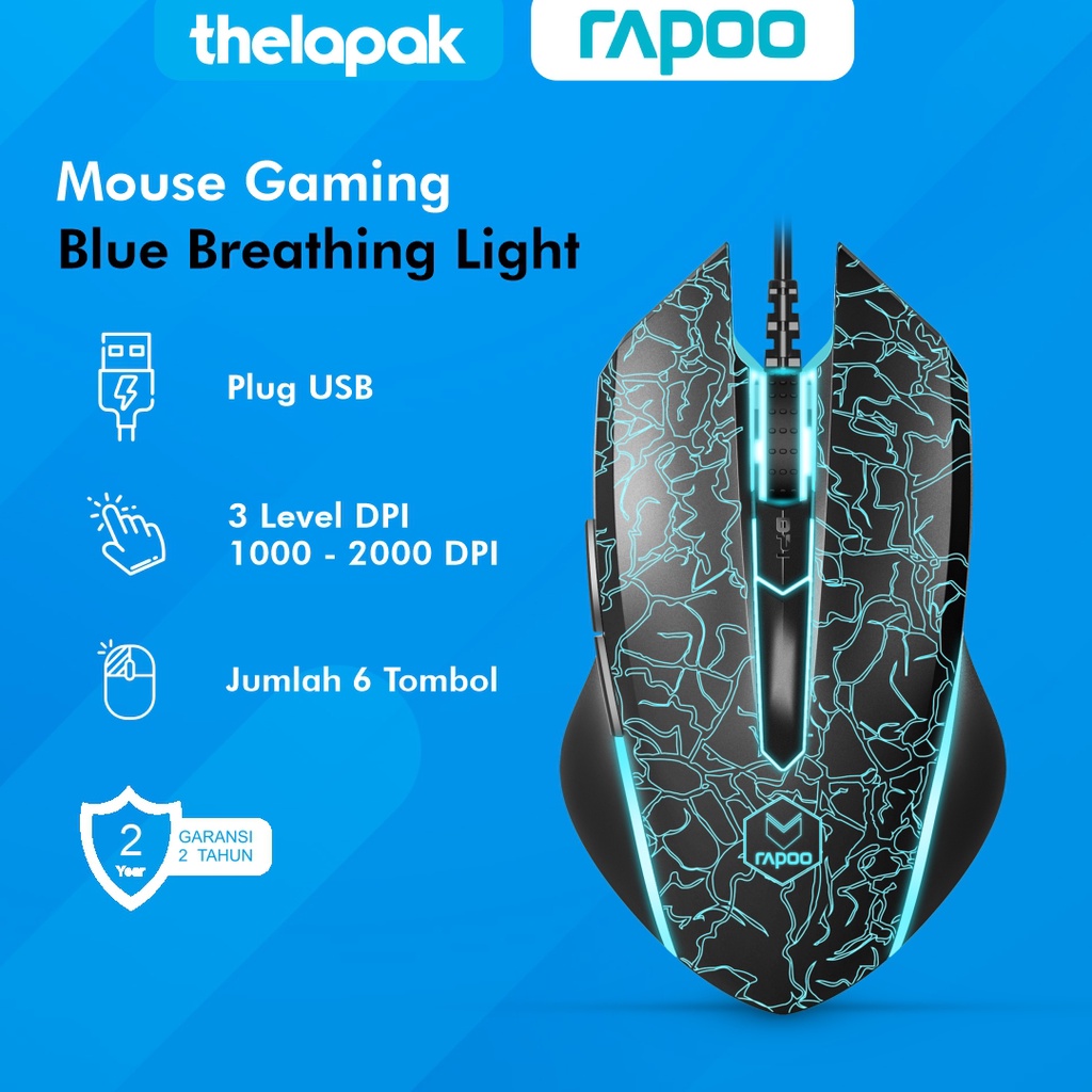 Jual Mouse Gaming Rapoo VPro V18 Mouse Macro 2000 DPI Colorful ...