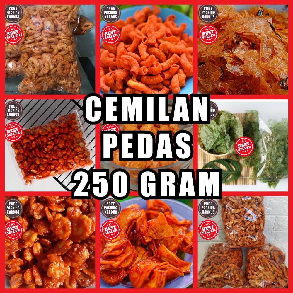 Jual promo snack serba pedas 250 gram makanan ringan kiloan cemilan ...