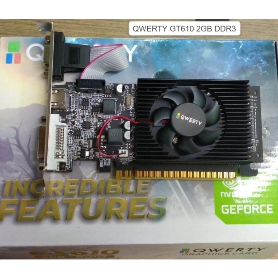 Jual VGA nVIDIA GeForce GT 610 QWERTY GT610 2GB DDR3 64bit Low Profile Baru | Shopee Indonesia