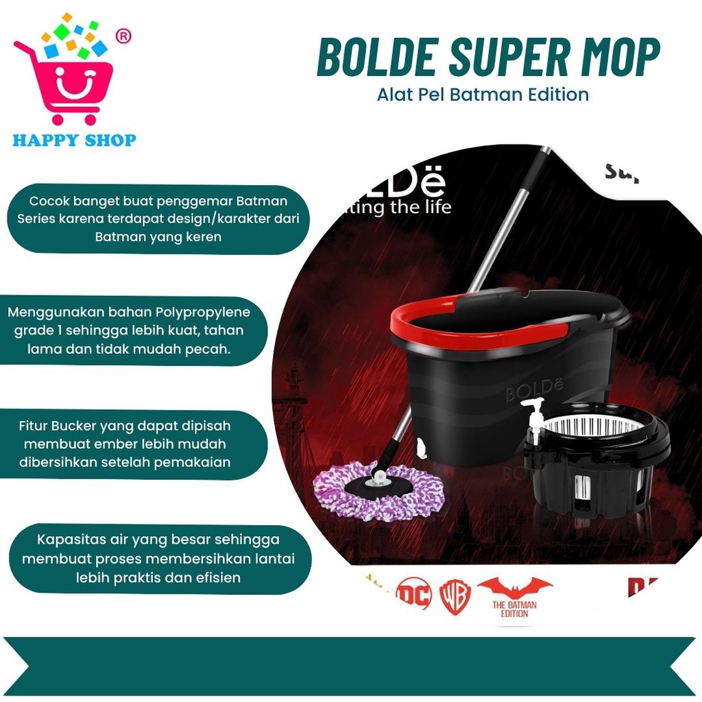 Jual BOLDe Super Mop Batman Edition | Shopee Indonesia