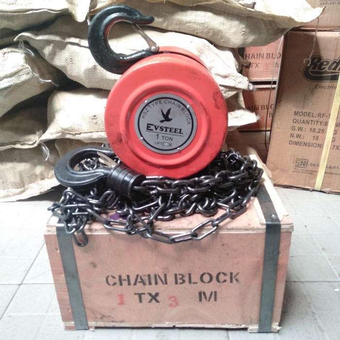 Jual Katrol Chain Block 1 Ton 3 Meter Takel Katrol Kerekan 1 Ton 3 ...