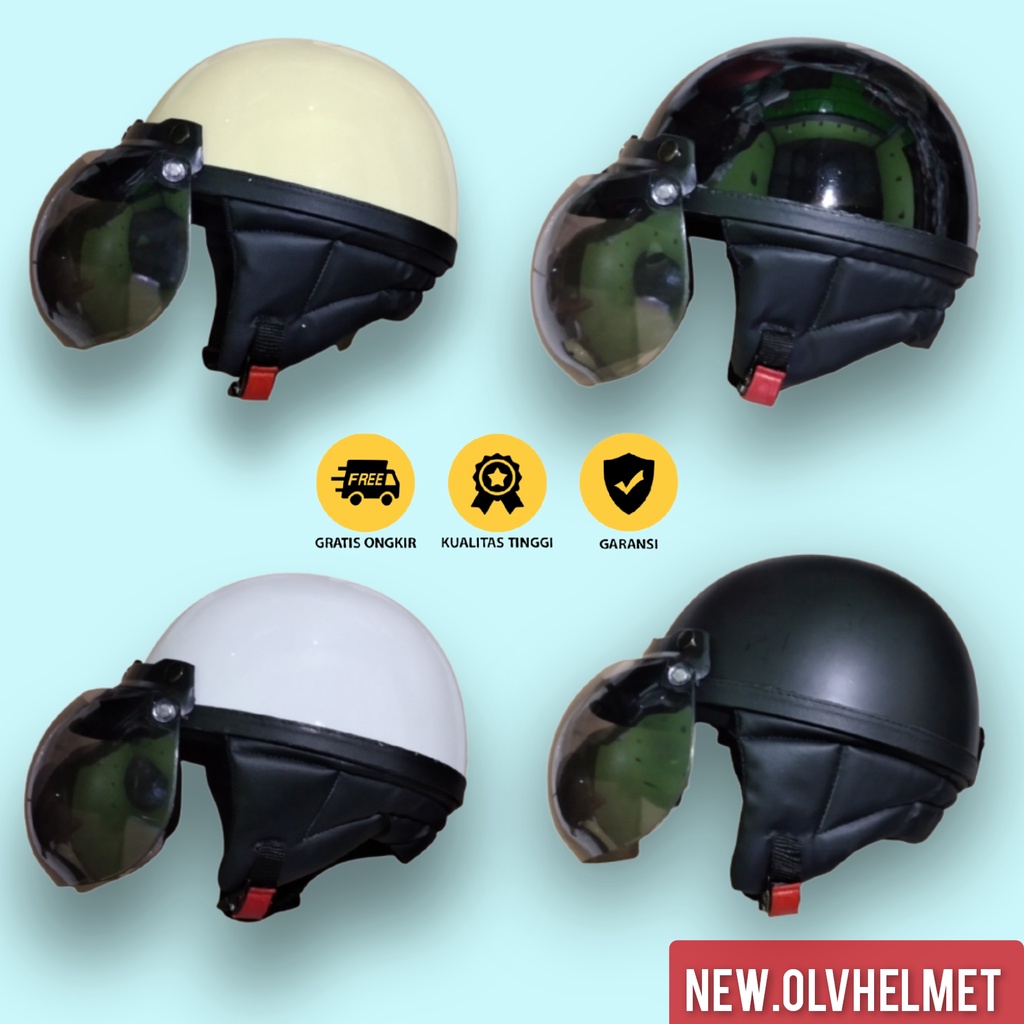 Jual HELM CHIPS RETRO CLASSIC PRIA WANITA KACA CEMBUNG | Shopee Indonesia