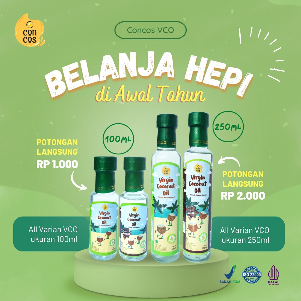 Jual Concos Virgin Coconut Oil Kids VCO Minyak Kelapa Murni 250ml | Shopee Indonesia