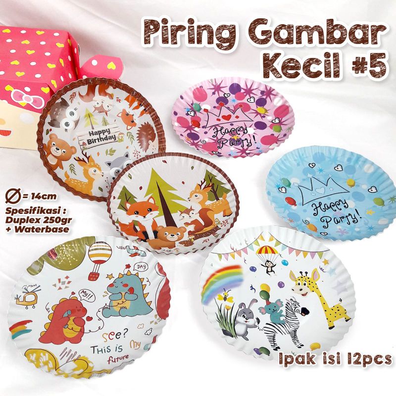 Jual Piring Gambar Kecil 5 / Piring Ultah / Piring Kertas ( 1 Bal 90 ...