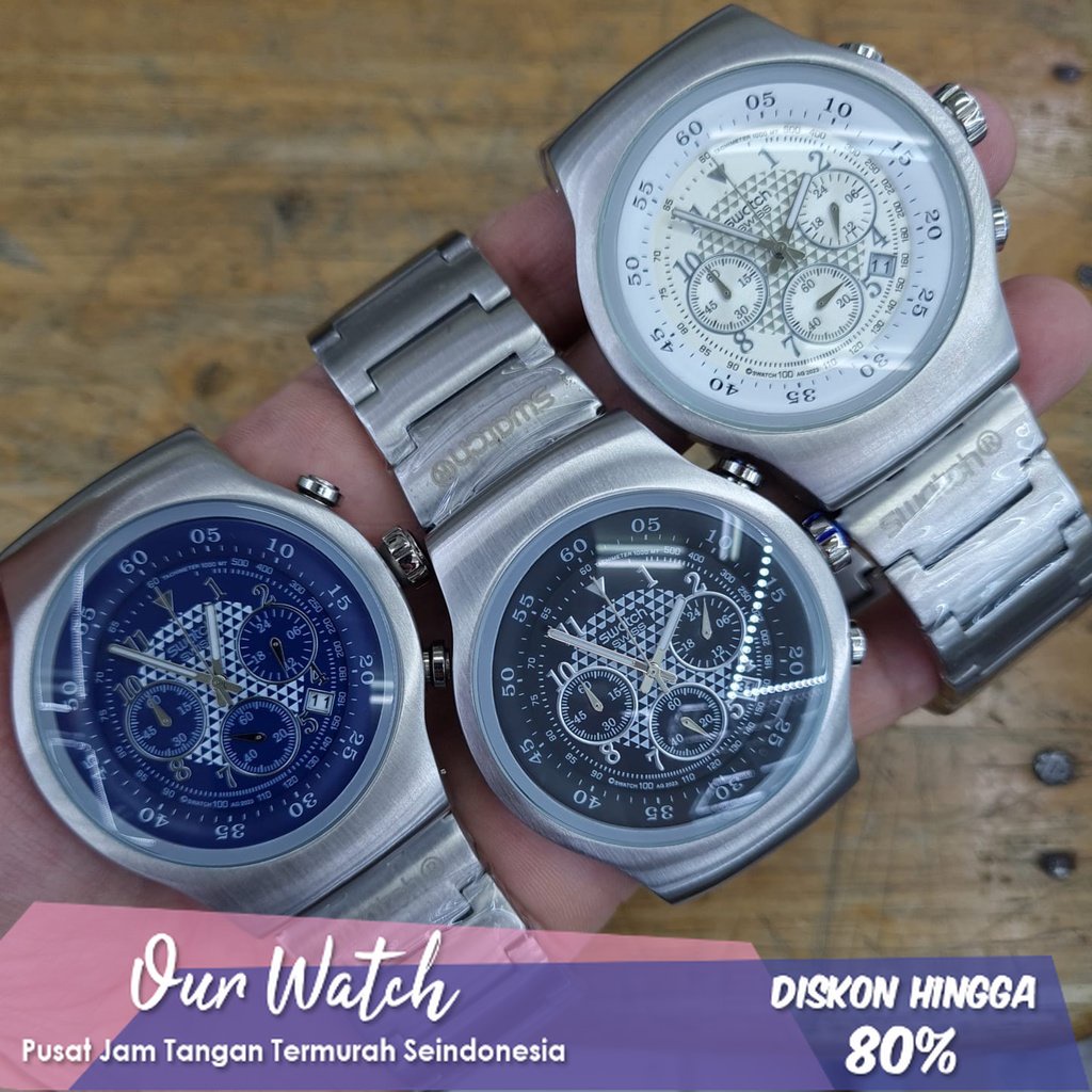 Jual Jam Tangan Pria SWATCH Irony Japan Quartz, Chronograph, all ...