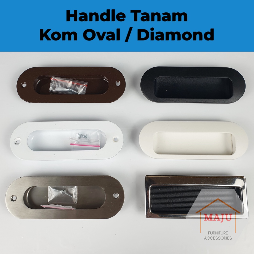 Jual Handle Tanam Sliding 96 Oval Minimalis Kom Putih Hitam Cokelat ...