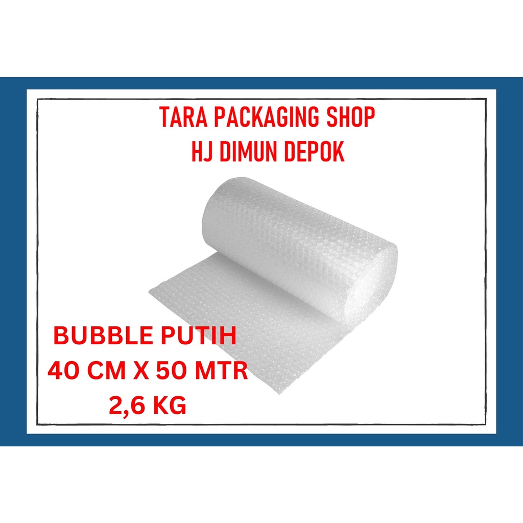 Jual PLASTIK BUBBLE WRAP PUTIH 40 CM X 50 METER | Shopee Indonesia