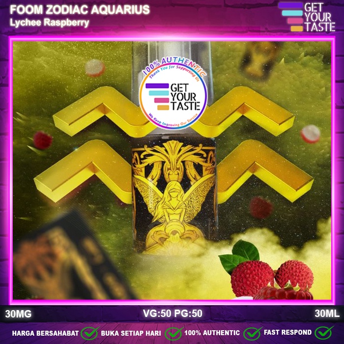 Jual Liquid Foom Zodiac Series Aquarius Lychee Raspberry Salt Nic 30ML ...
