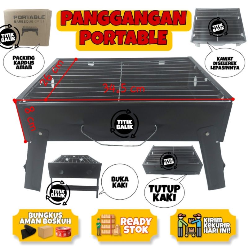 Jual Panggangan Portable Lipat Berdiri Alas Kotak Box Grill Panggang ...